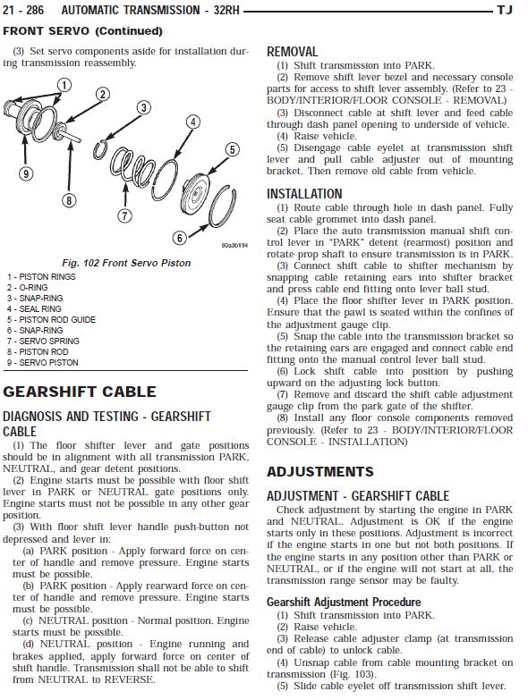 How do I remove shift linkage from 32RH auto transmission? | Jeep ...